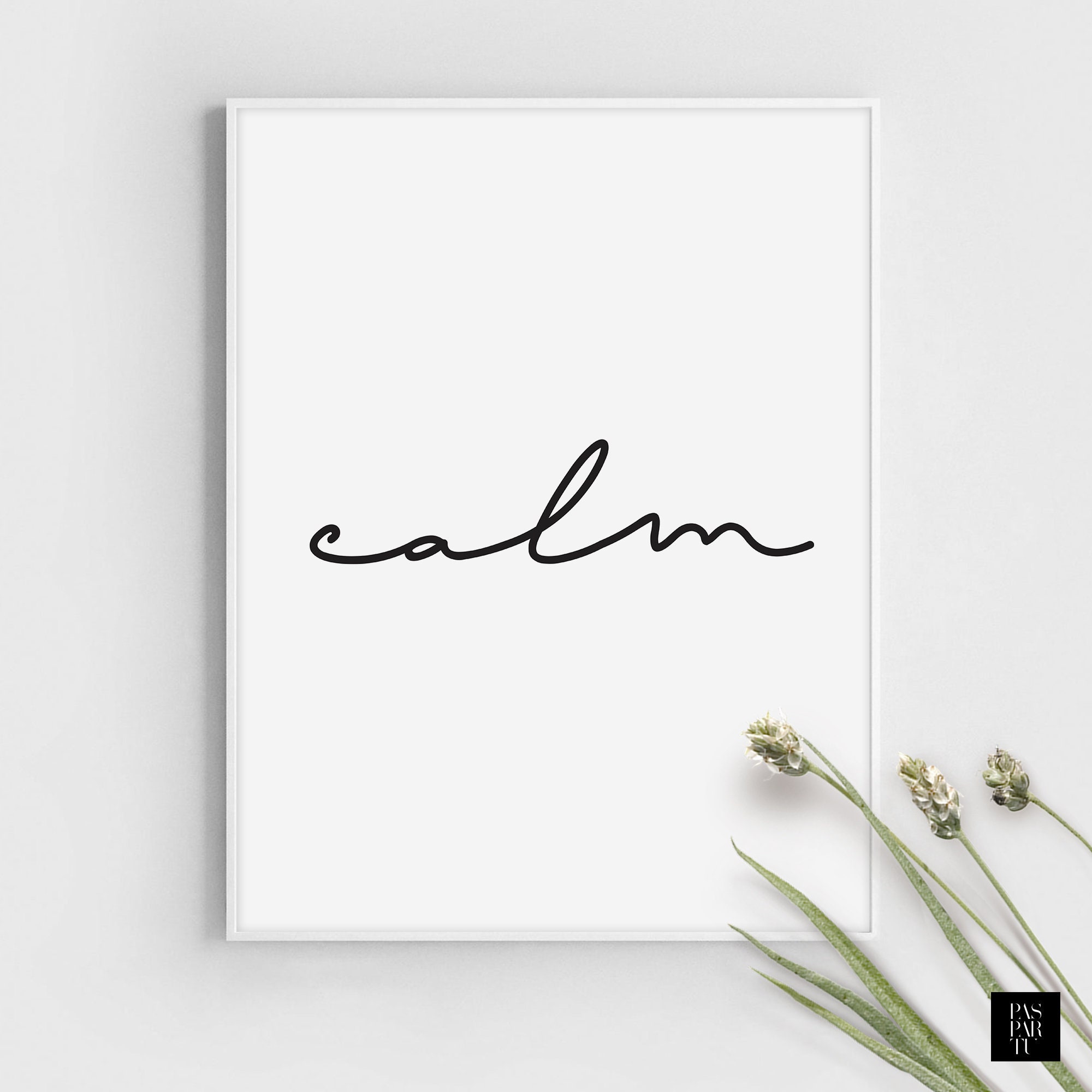 Calm Print Calm One Line Art Living Room Minimal Prints Wall | Etsy