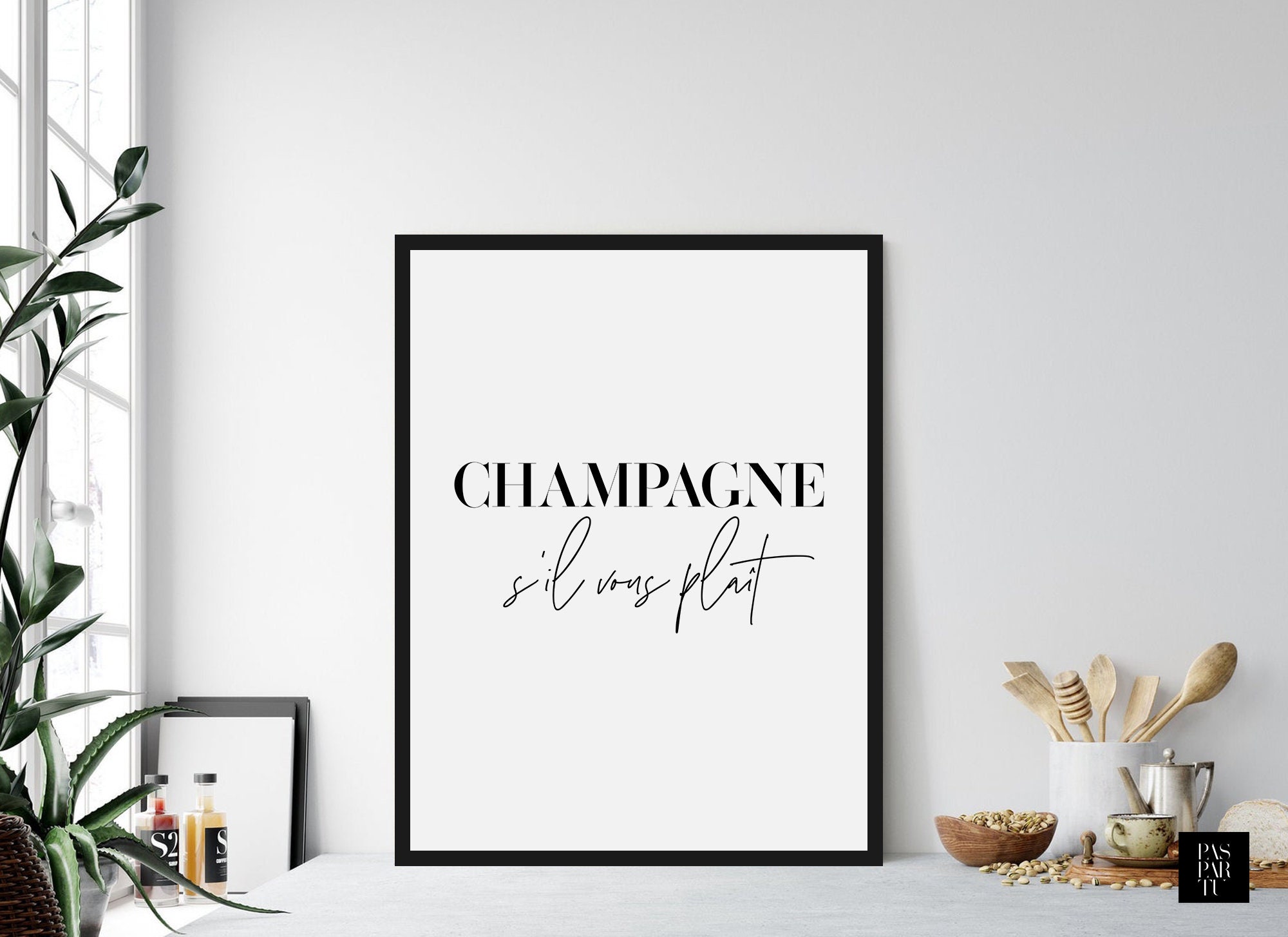 Champagne S'il Vous Plait French Poster Fashion Quote - Etsy UK