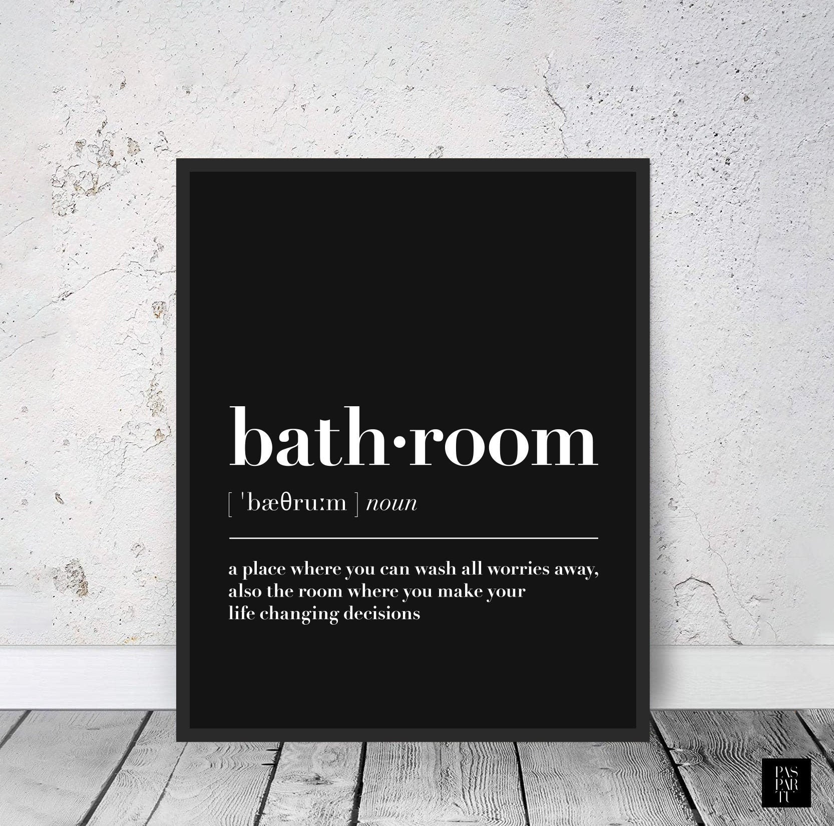 Bathroom Definition Print Bathroom Printable Bathroom Wall Art | Etsy