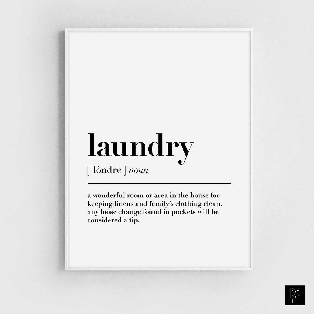 Laundry Definition Wall Art Print Laundry Printable Laundry - Etsy