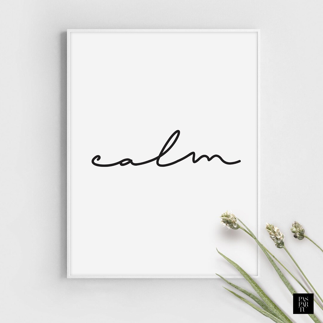 Calm Print Calm One Line Art Living Room Minimal Prints Wall Decor ...