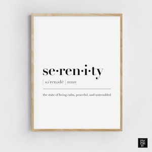 Serenity Definition Print Serenity Print Serenity Poster Serenity ...