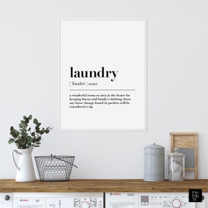 Laundry Definition Wall Art Print Laundry Printable Laundry | Etsy