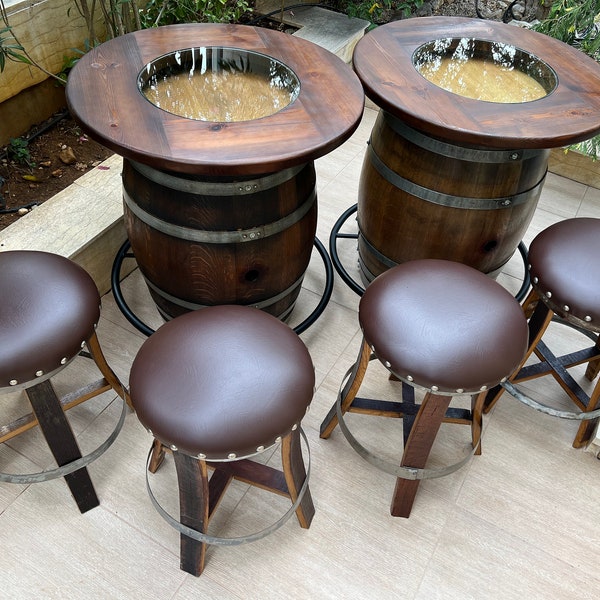 Whiskey Barrel Tables for Bar - Etsy