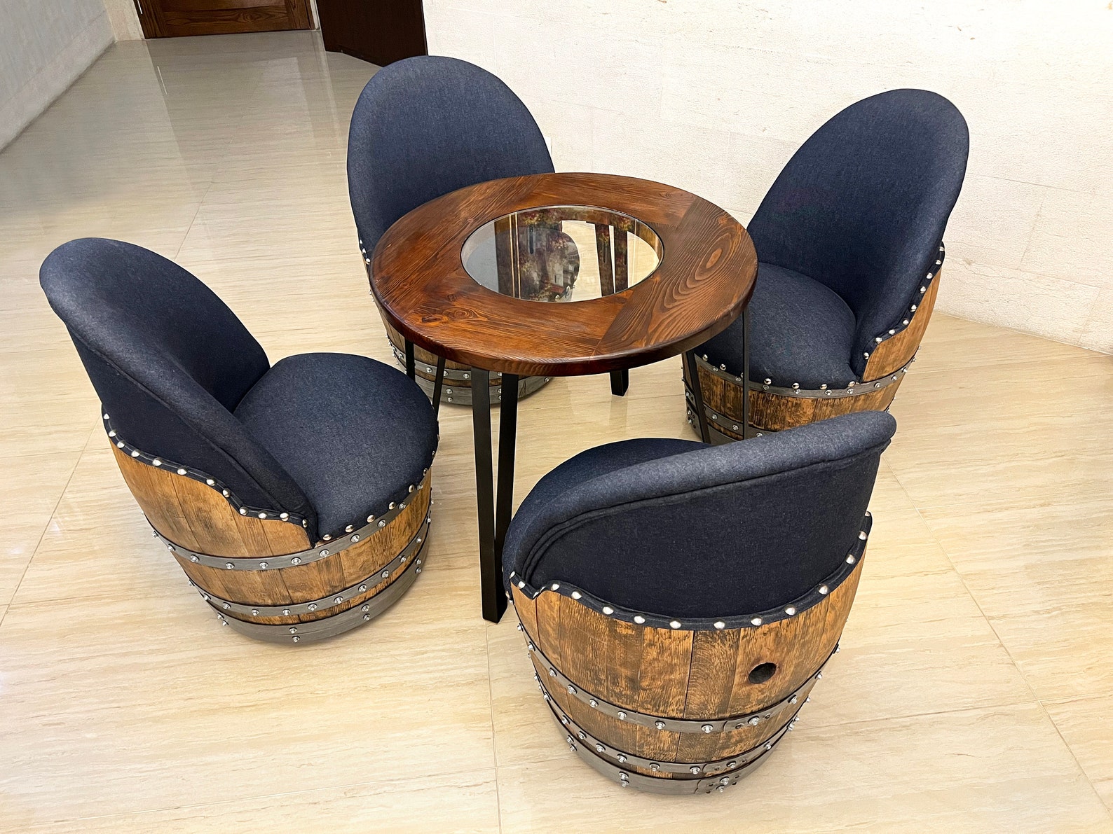 4-chair Modern Steel Table Set dining/desk/living Room - Etsy