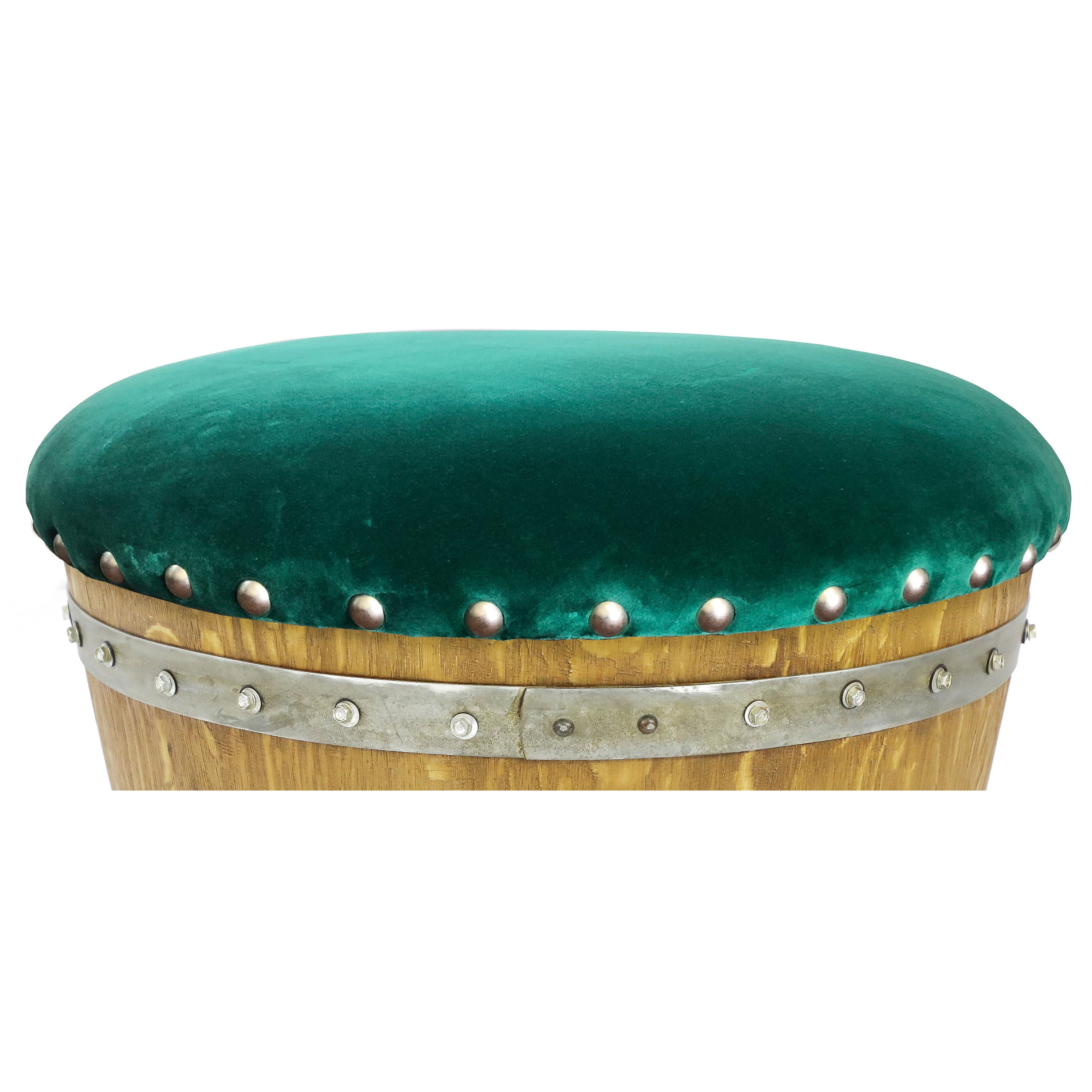 Wine & Whiskey Barrel Ottoman Chair: Rustic Solid Oak Furniture With ...