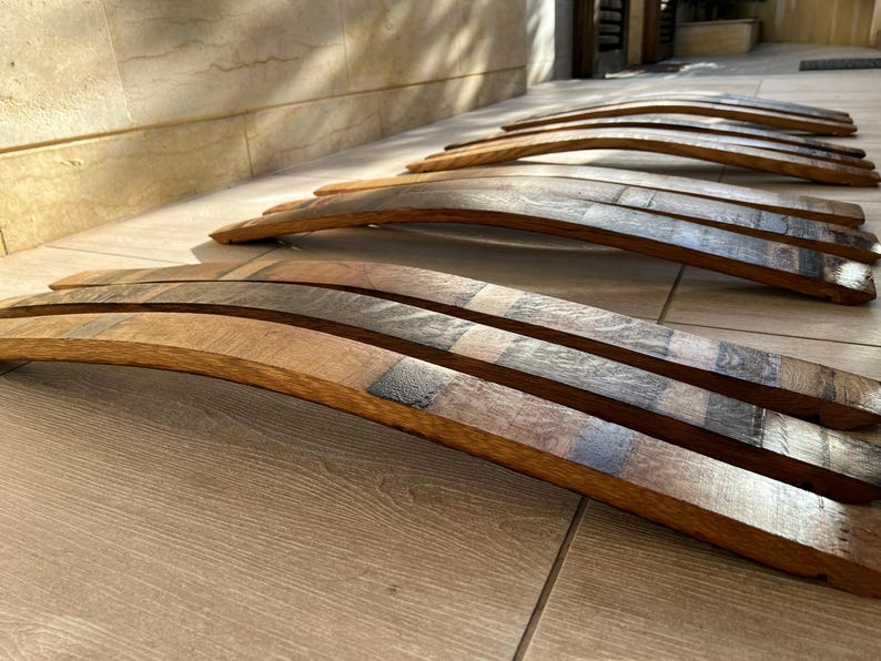 Finished Oak Wine & Whiskey Barrel Staves - Set of 6 - DIY Rustic Decor ...