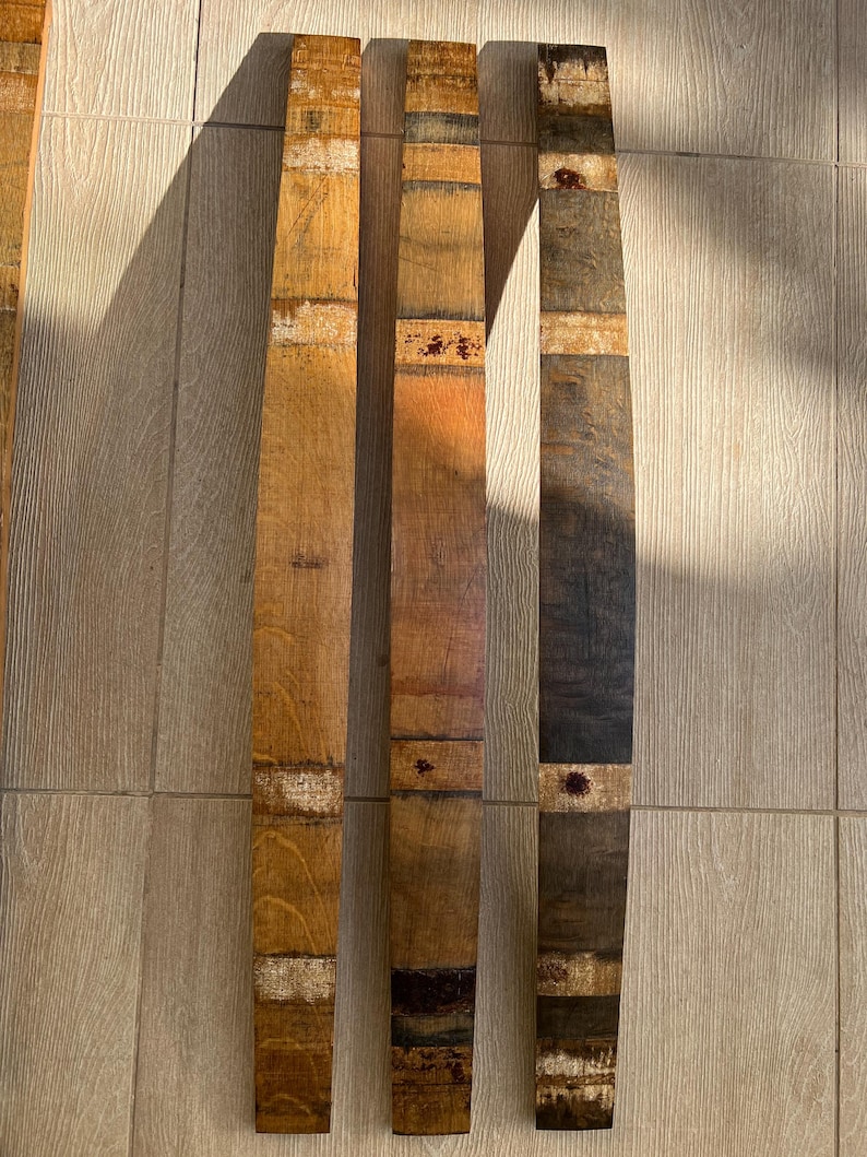 Finished Oak Wine & Whiskey Barrel Staves - Set of 6 - DIY Rustic Decor ...