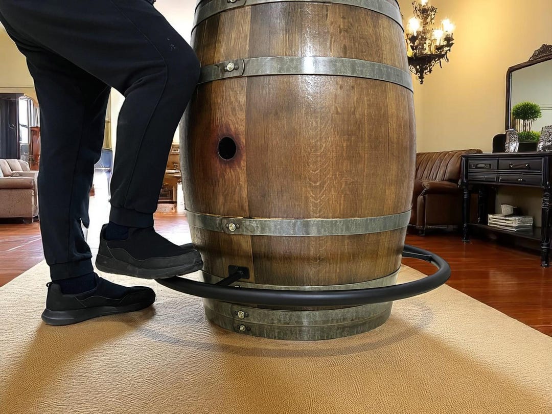 Whiskey and Wine Barrel Footrest, Fits Any Standard 53-59 Gallon Barrel ...