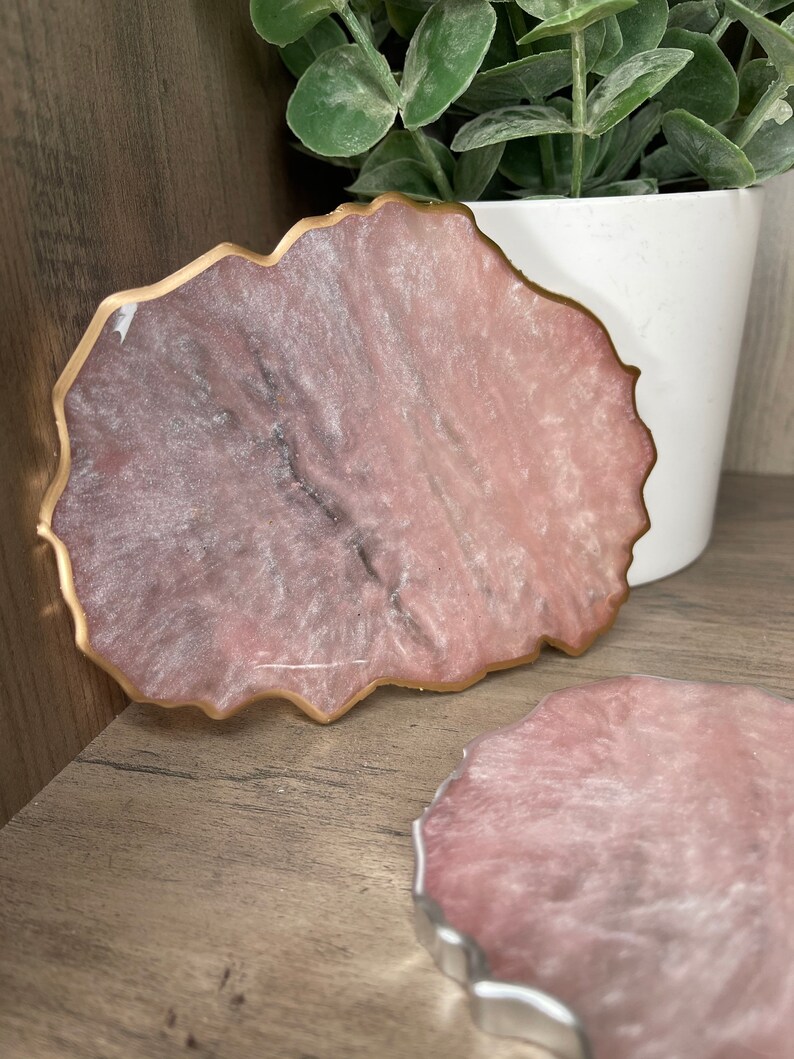 Rose Quartz Coasters 2 to a Set - Etsy