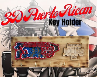 Puerto Rico Map Key Holder - Etsy