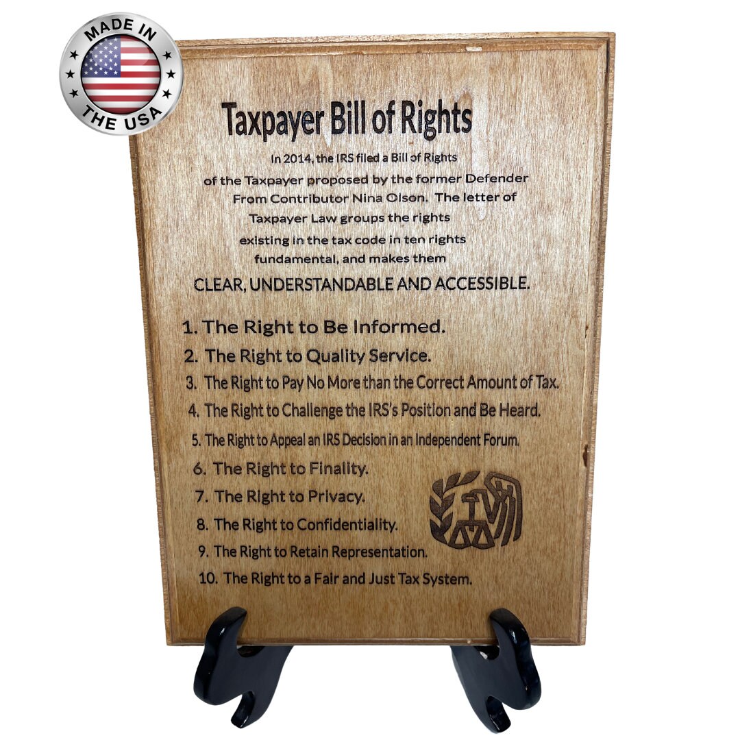 Taxpayer Bill of Rights Plaque — Collector’s Edition - Etsy