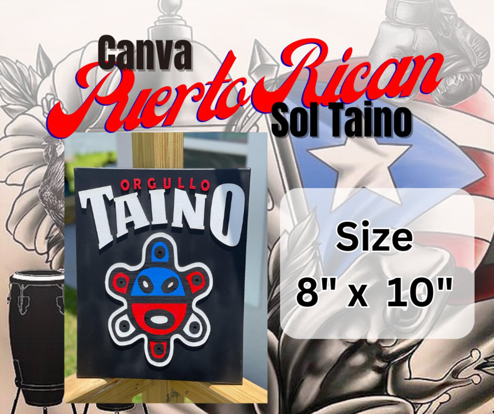 Coquí Sol Taino on Canvas: Celebrate Puerto Rico's Culture and Nature ...