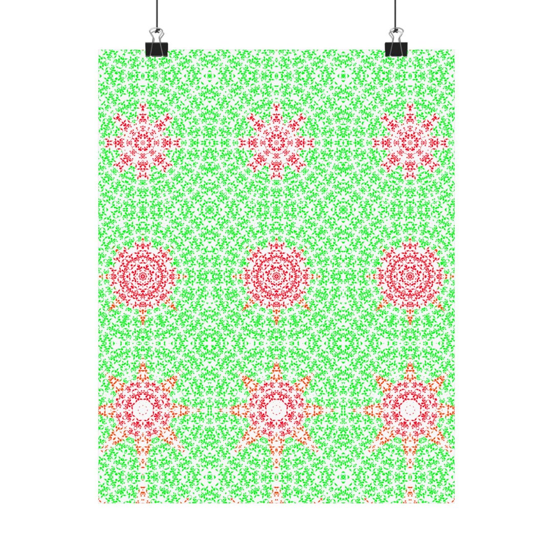 Vertical Posters Green and Pink Star Point Metamorphosis Design, Matte ...