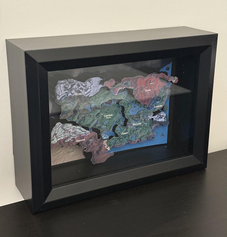 Z.E.L.D.A Lands of Hyrule Map | 5x7 Shadow Box | Custom Made | Framed ...