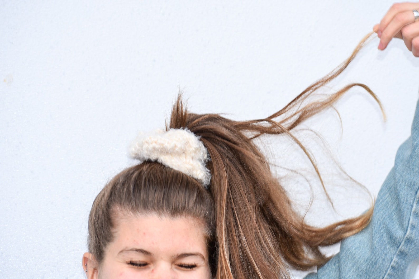 White Fuzzy Crochet Scrunchie - Etsy
