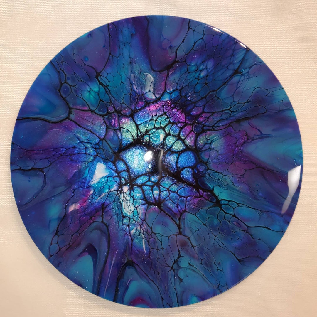 Artwork | Painting | 8" | Round Abstract Art | Acrylic Painting | Easel ...