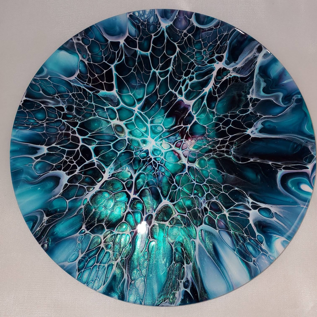Artwork | Painting | 8" | Round Abstract Art | Acrylic Painting | Easel ...