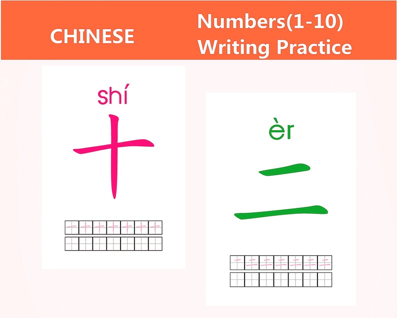 Chinese Numbers Worksheets Printable Writing Practice - Etsy