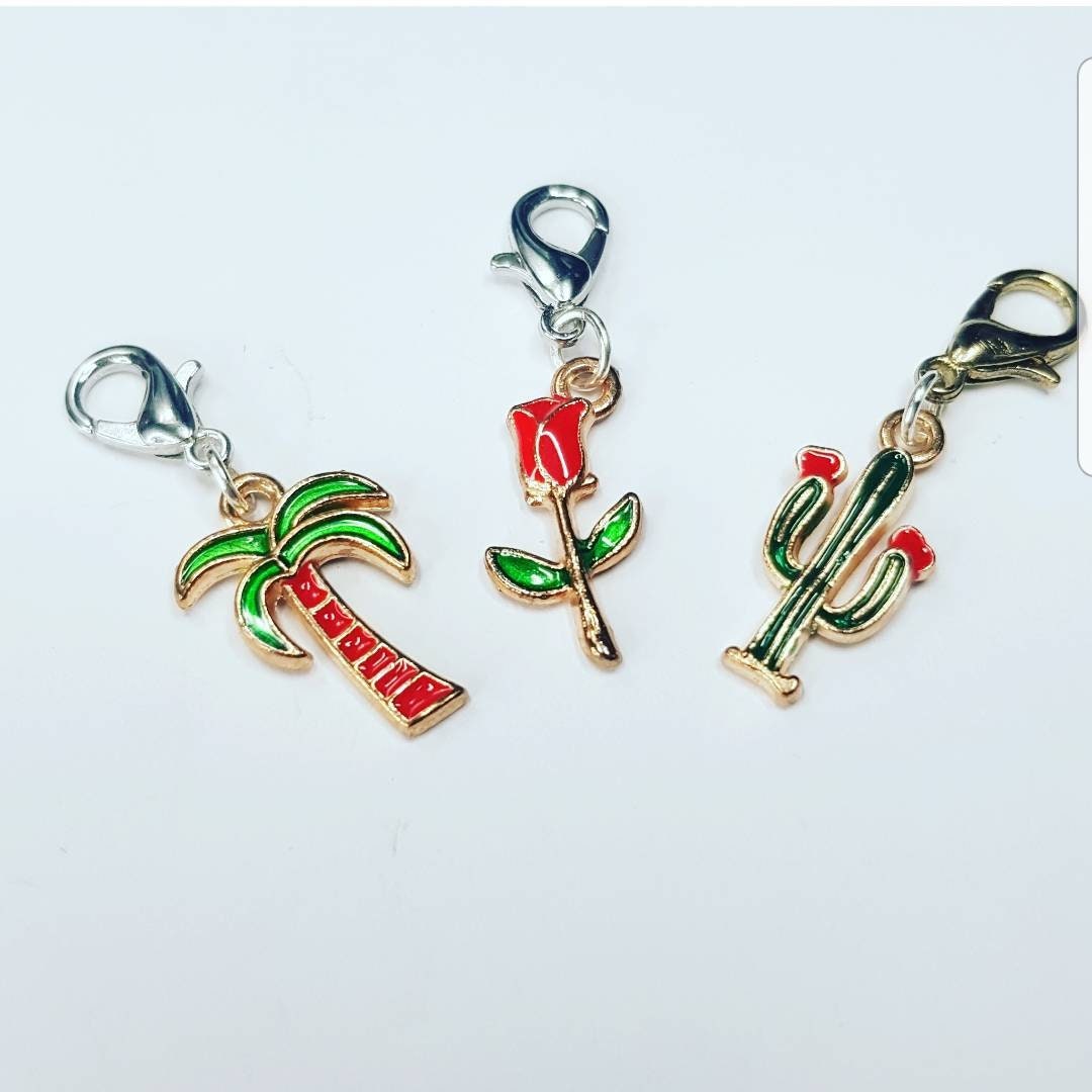 Rose Cactus and Palm Tree Stitch Markers. Perfect for - Etsy