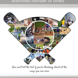 Custom Baseball Photo Collage Template, Personalized Baseball Gifts ...