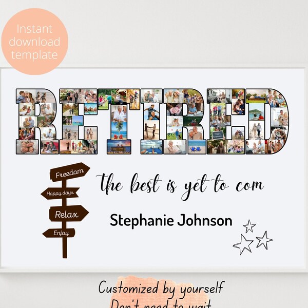 Retirement Photo Collage - Etsy