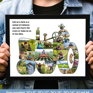 Custom Farmer Photo Collage Template Personalized Farming Gift for ...