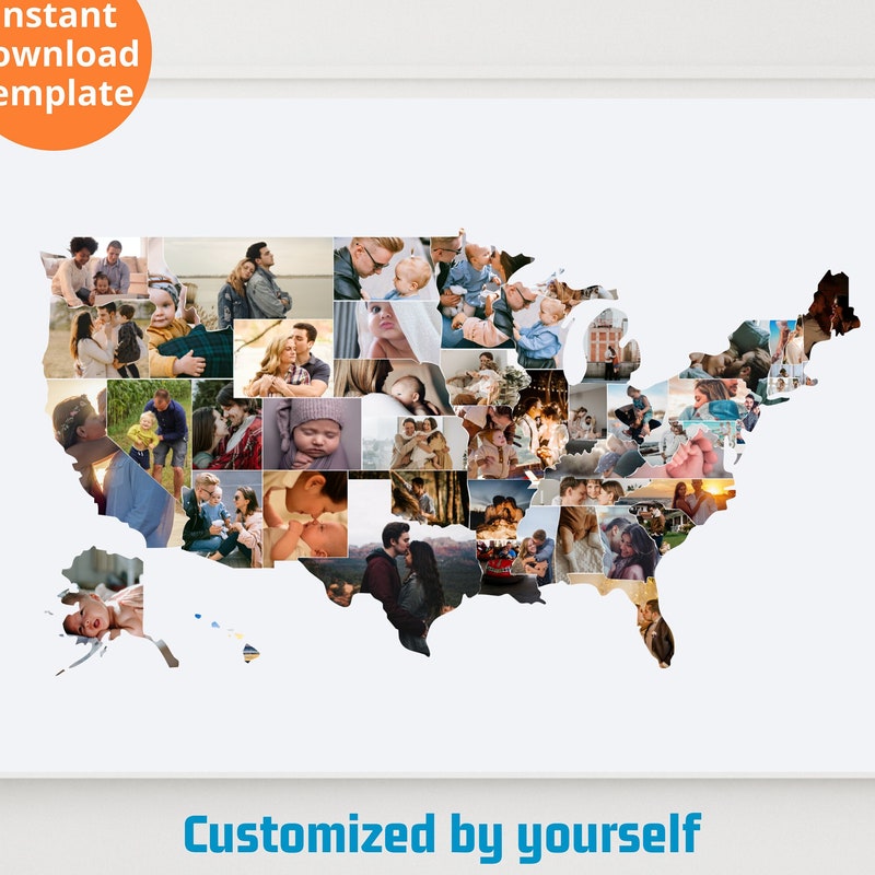 50 States Photo Map - Etsy