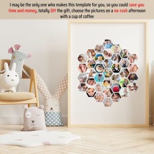 Custom Honeycombs Photo Collage Template, Hexagon Shape Photo Collage ...