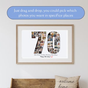 Custom 70th Birthday Photo Collage Template Personalized 70 Picture ...