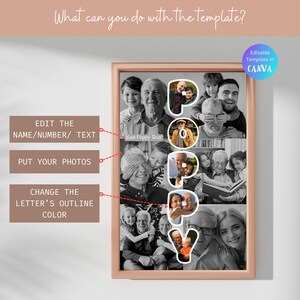 Custom POPPY Photo Collage Template Personalized Fathers Day Gift for ...