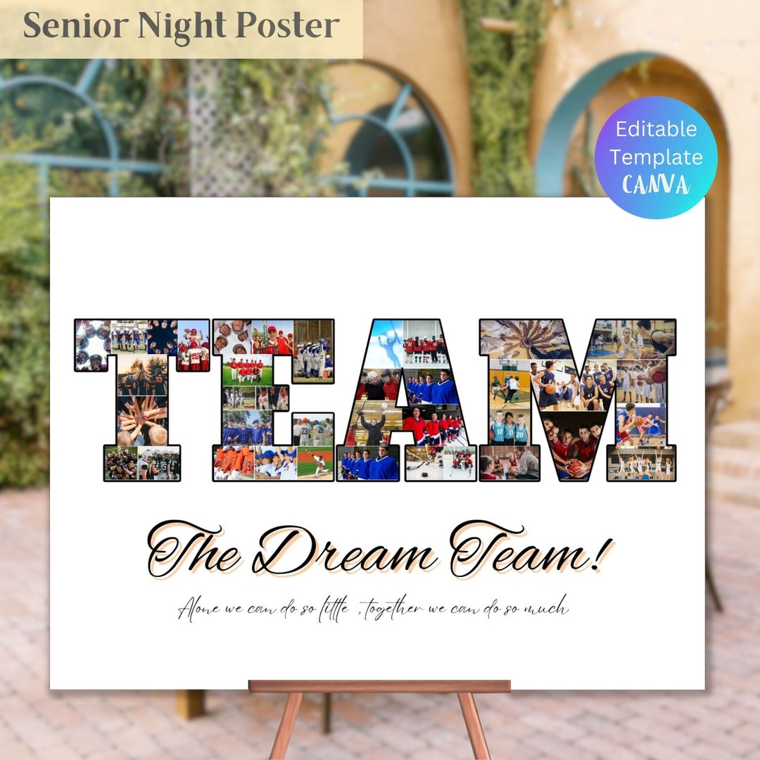 Custom Team Photo Collage Template Personalized Sport Team Collage Gift ...