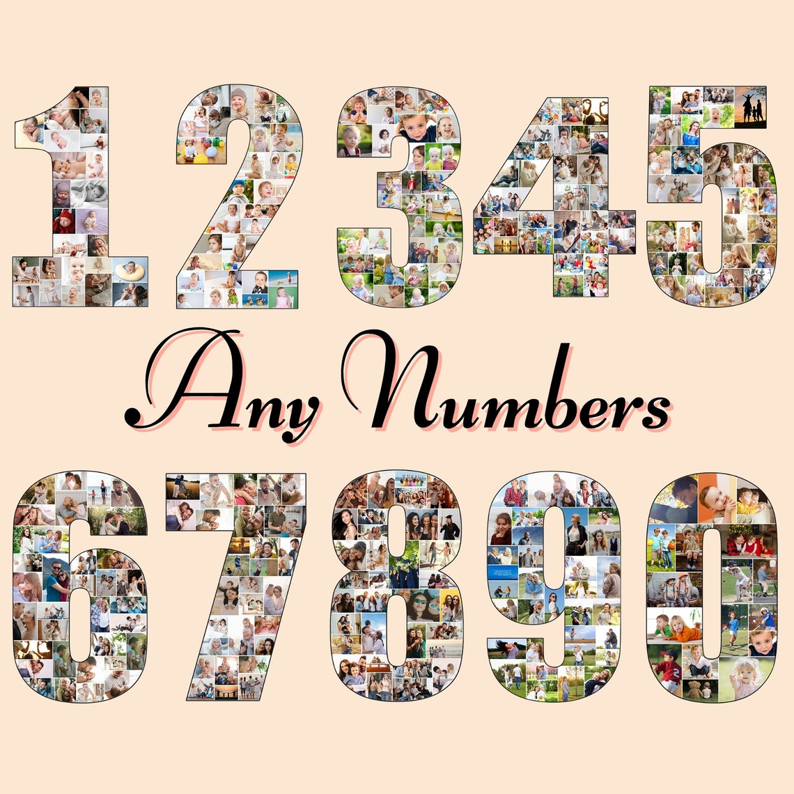 PRINTABLE Custom Any Number Photo Collage Personalized - Etsy