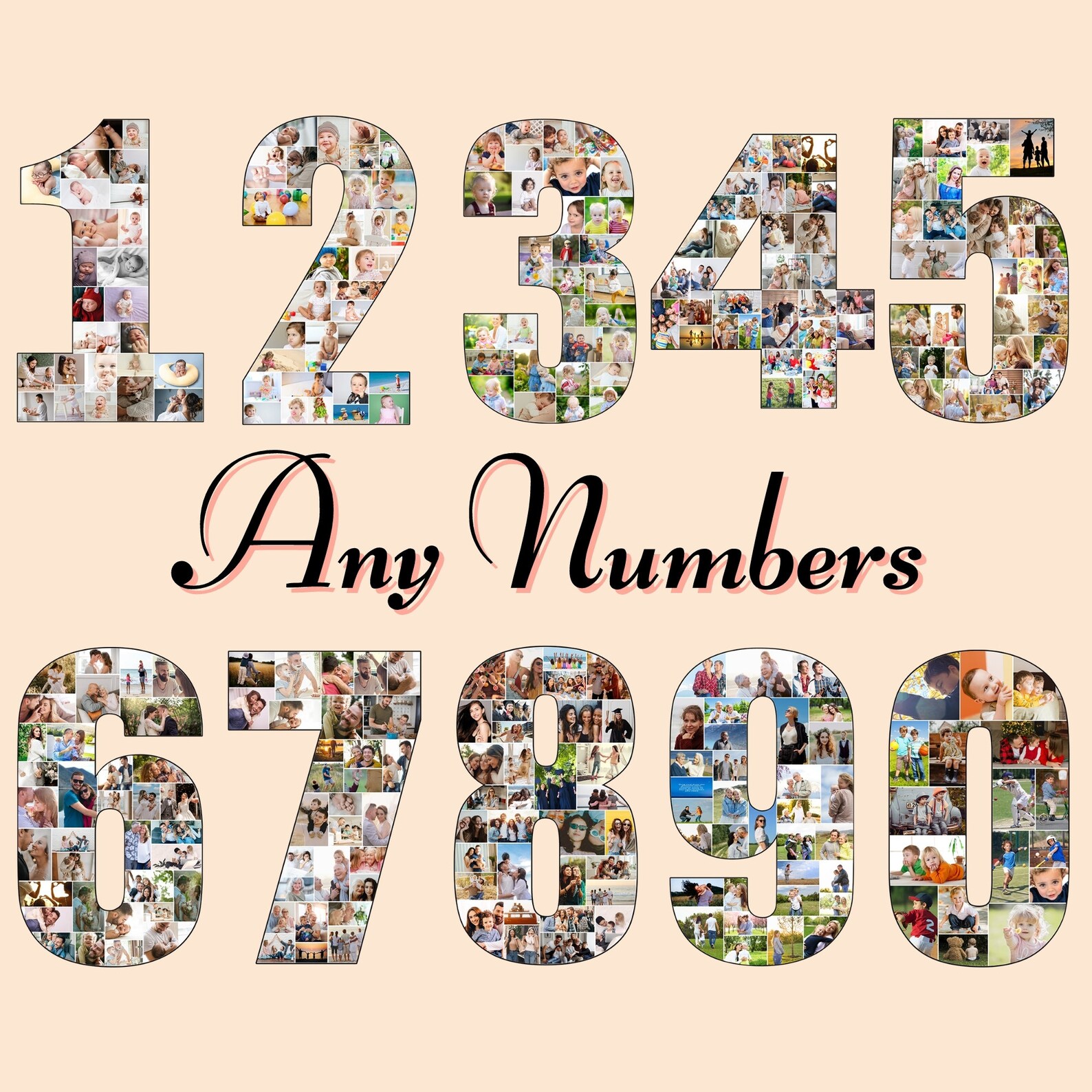 PRINTABLE Custom Any Number Photo Collage Personalized - Etsy