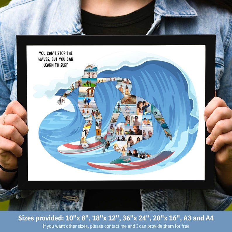 Custom Surfing Photo Collage Template Personalized Gift for Surfing ...