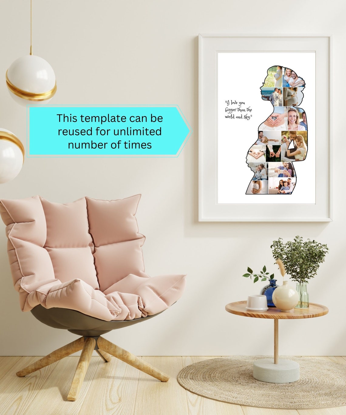Custom Pregnancy Woman Collage Template Pregnancy Gift for - Etsy