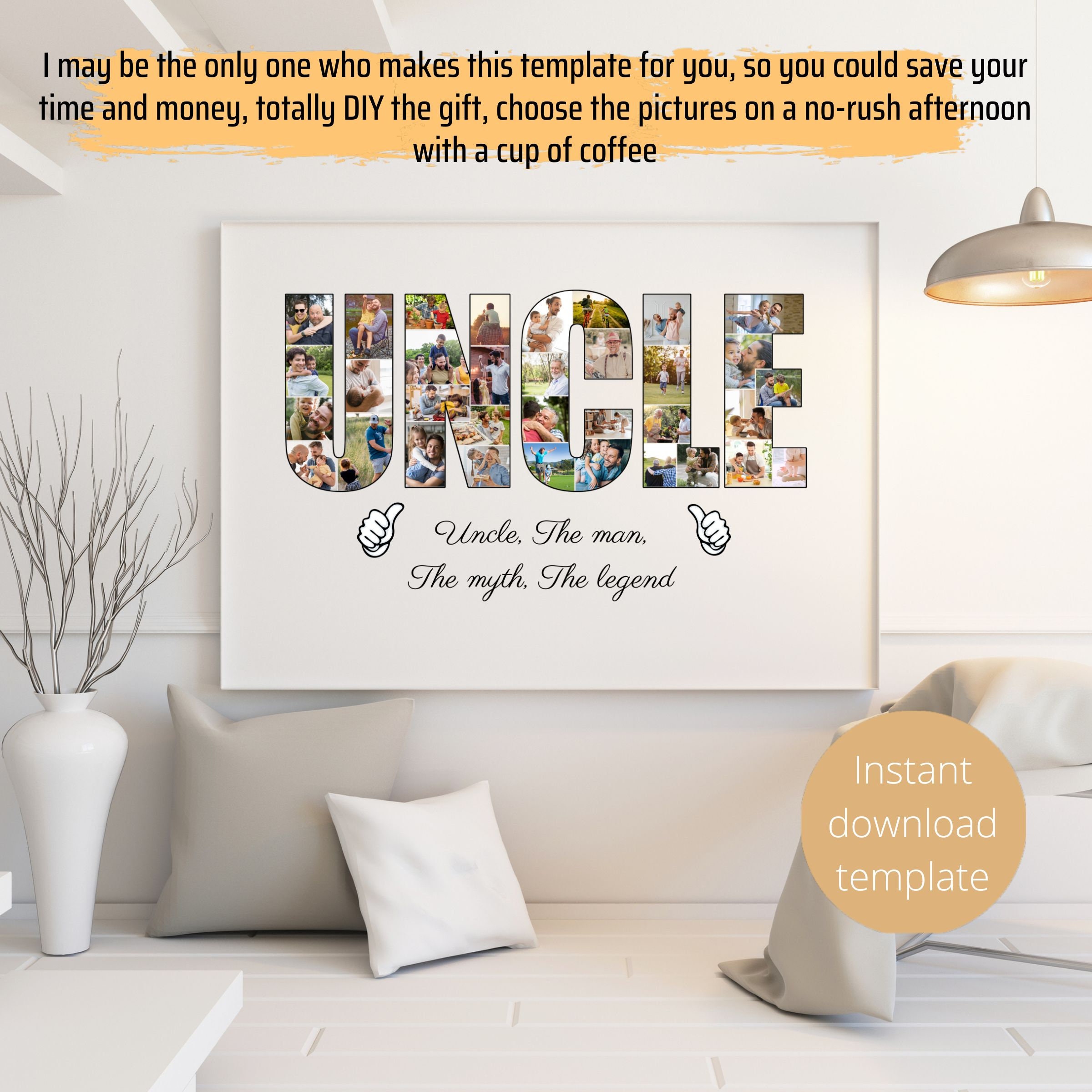 Custom Uncle Photo Collage Template Personalized Uncle Gift From Niece ...