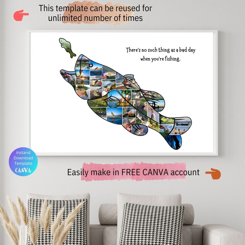 Custom Bass Fish Photo Collage Template 30 Pictures Collage - Etsy