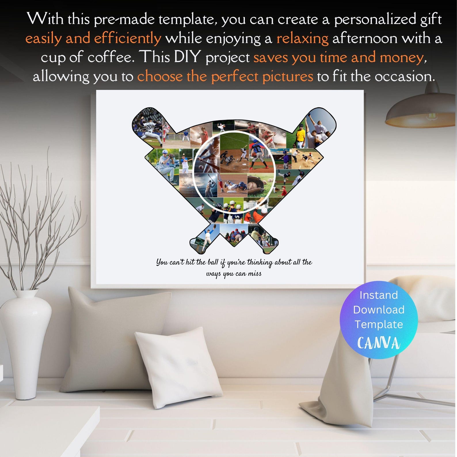 Custom Baseball Photo Collage Template, Personalized Baseball Gifts ...