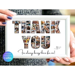 Custom Thank You Photo Collage Personalized Editable Template ...