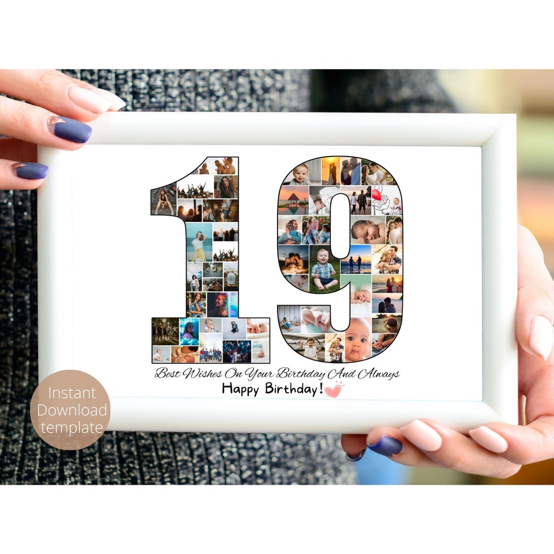 19th Birthday Photo Collage Personalized 19th Picture Collage - Etsy