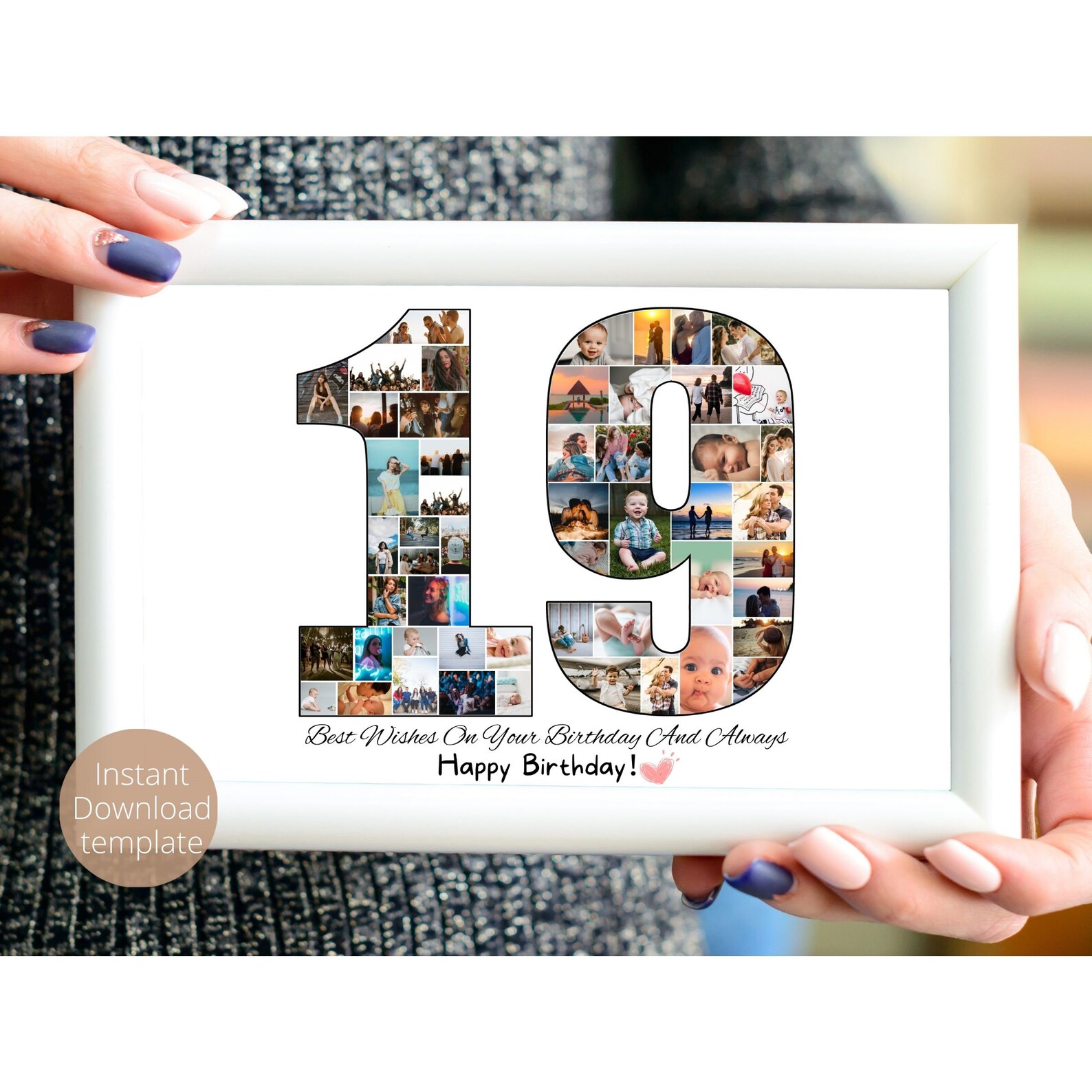 19th Birthday Photo Collage Personalized 19th Picture Collage - Etsy