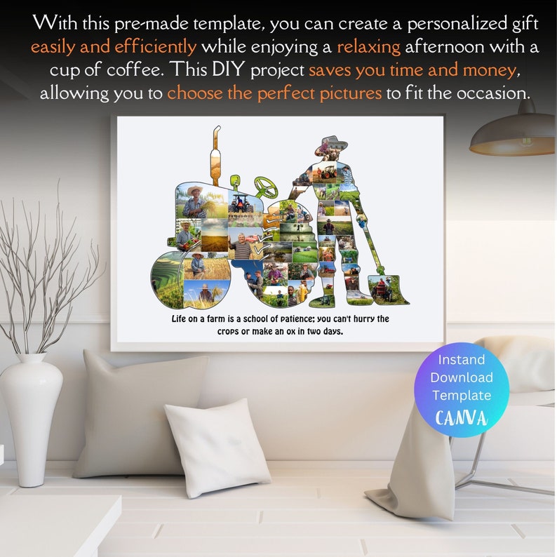 Custom Farmer Photo Collage Template Personalized Farming Gift for ...