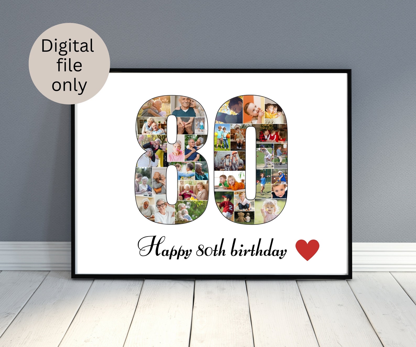 PRINTABLE Custom Any Number Photo Collage, Personalized Numbers Collage ...