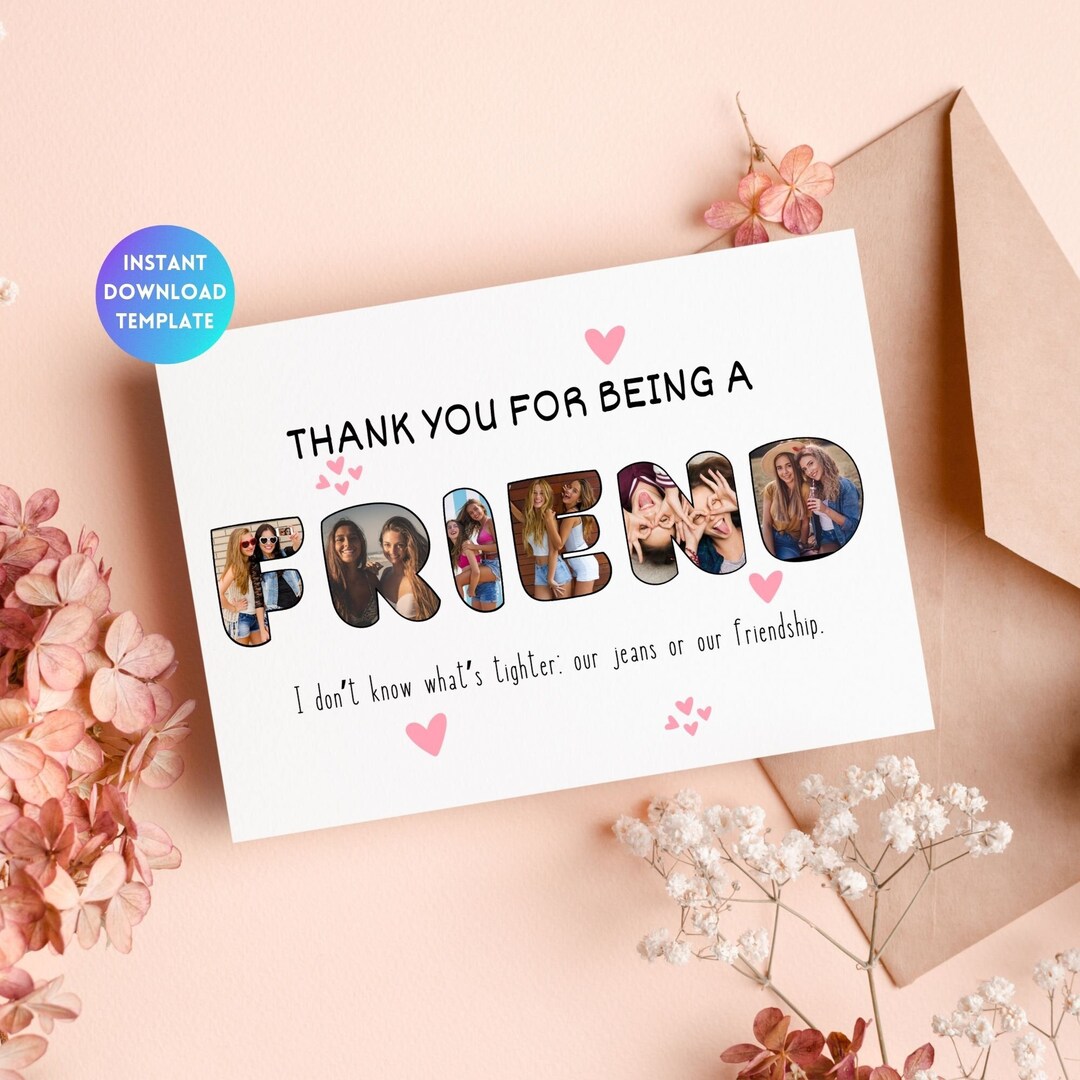 Custom Thank You for Being a Friend Greeting Card for Best Friend ...