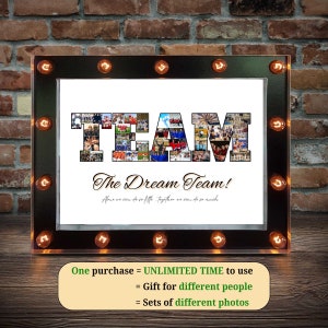 Custom Team Photo Collage Template Personalized Sport Team Collage Gift ...