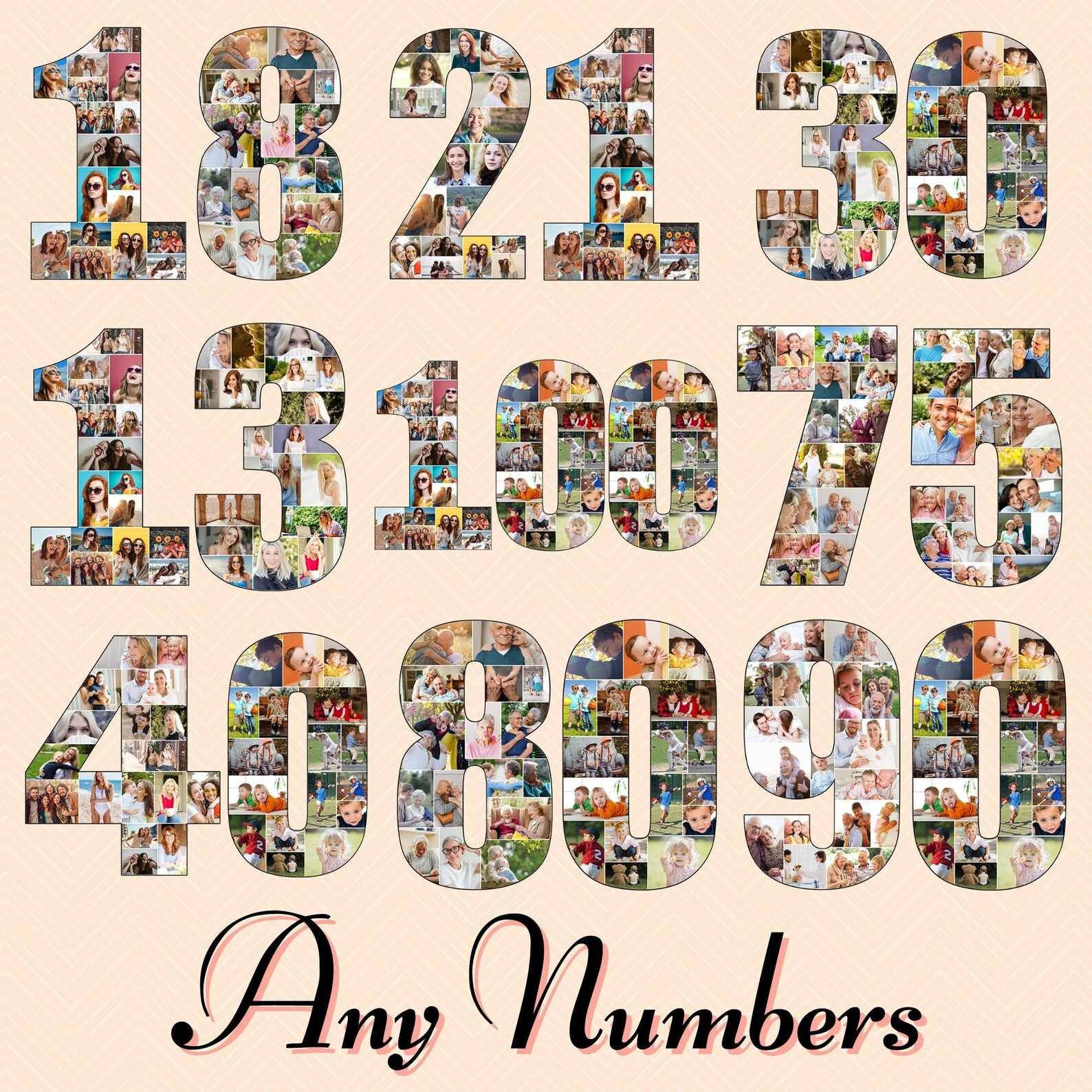 PRINTABLE Custom Any Number Photo Collage Personalized - Etsy