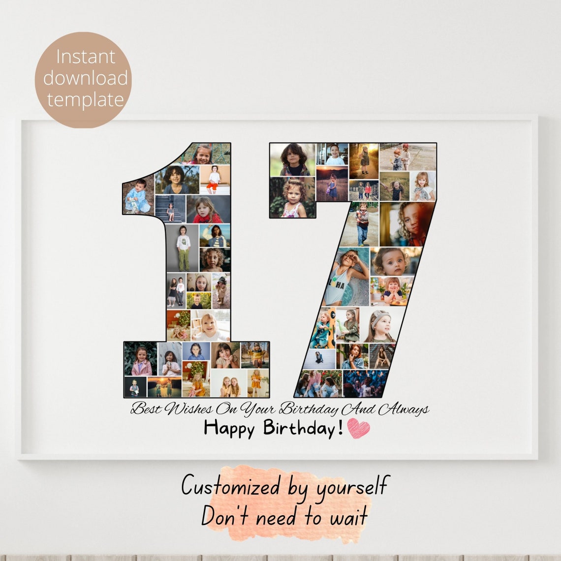 17th Birthday Photo Collage Personalized 17th Picture Collage - Etsy