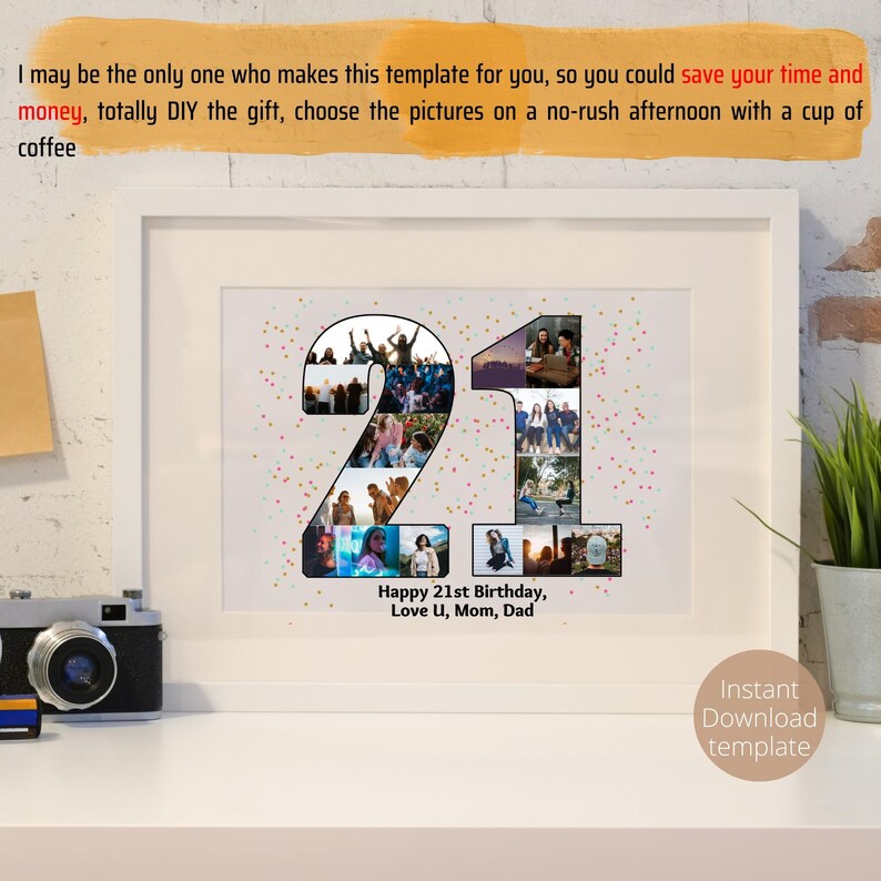 Custom 21st Birthday Photo Collage Template 15 Images - Etsy
