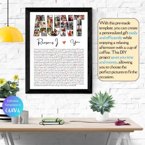 Custom Aunt Photo Collage Template Reasons I Love You Aunt Personalized ...